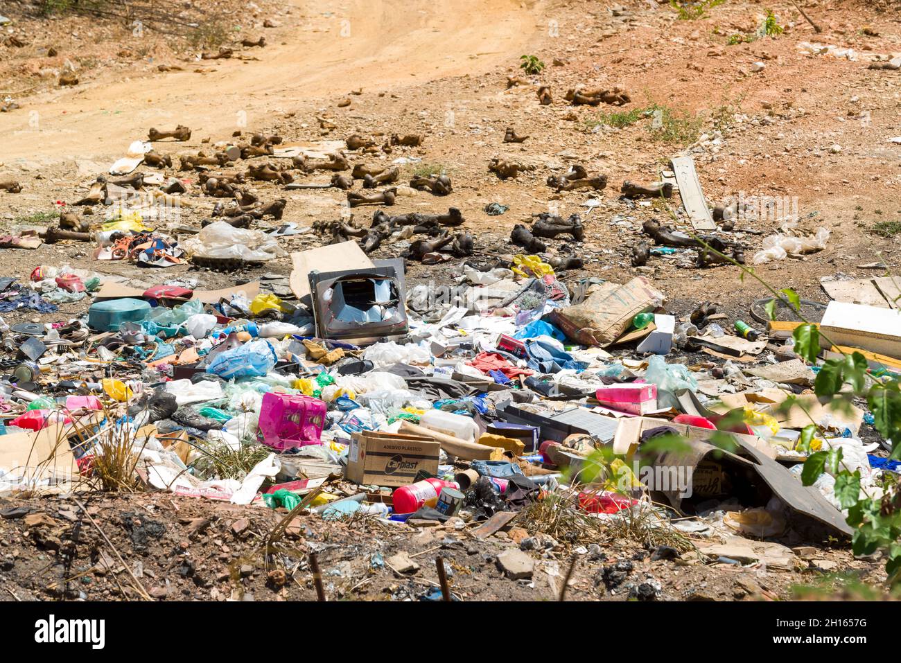 Garbage thrown into nature in Barro, Ceara, Brazil on December 21, 2020 ...