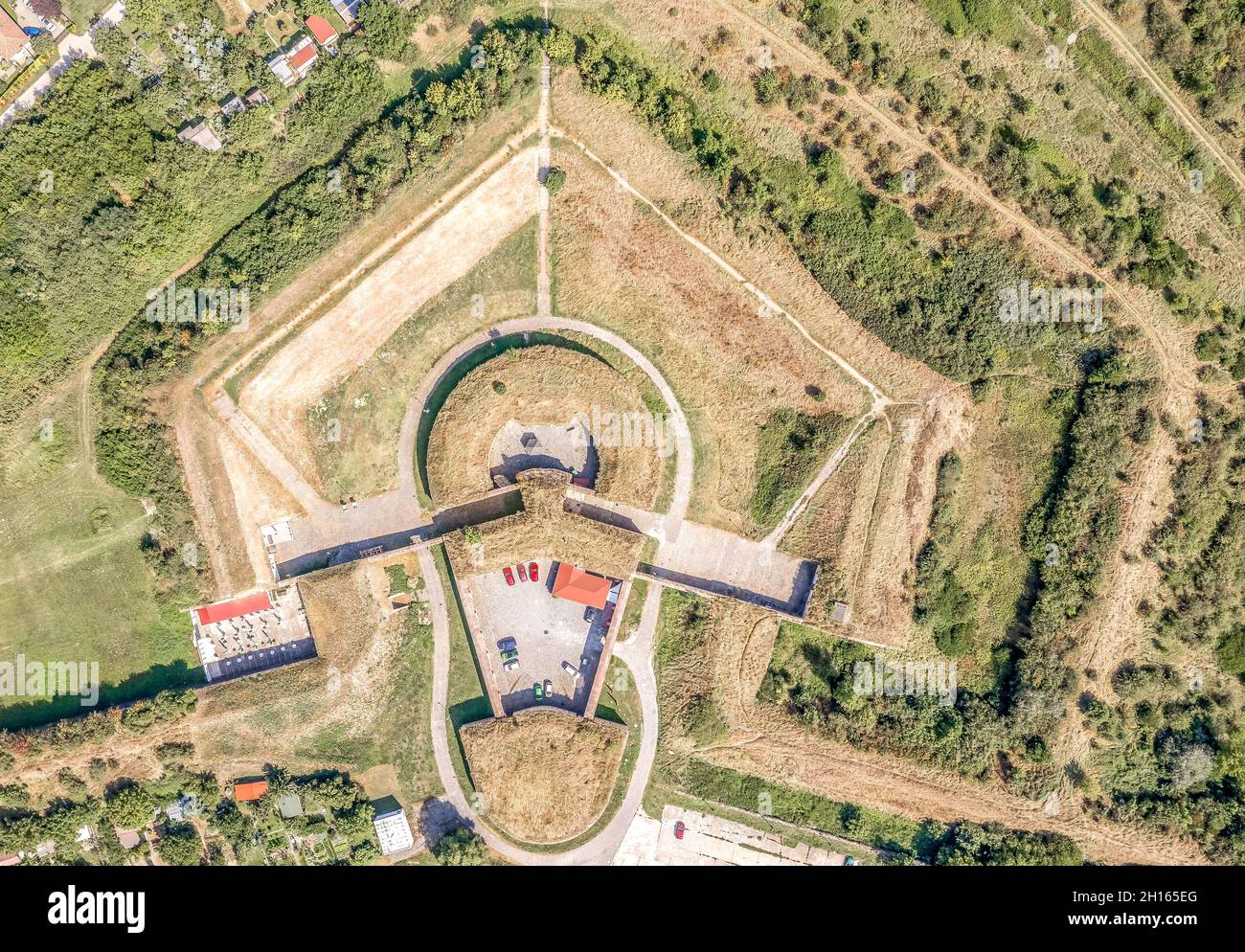 Aerial view of the fortifications surrounding Komarno Slovakia the ...