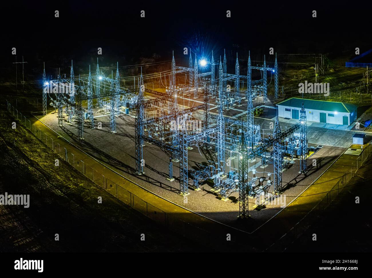 electric substation for electricity generation and transformation to a ...