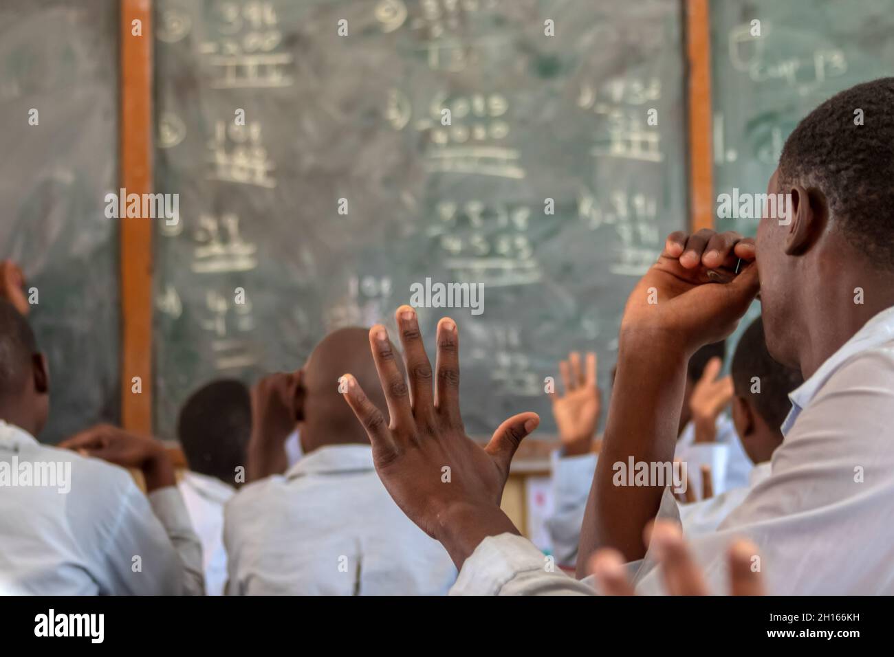 Back to school in Africa, typical classroom is a small town in Botswana ...