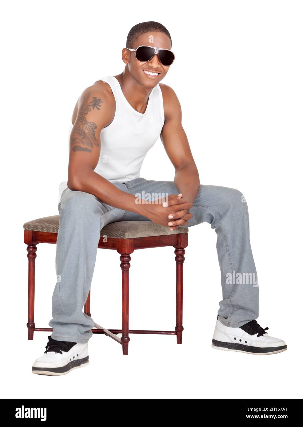 Muscular sunglasses white Cut Out Stock Images & Pictures - Alamy