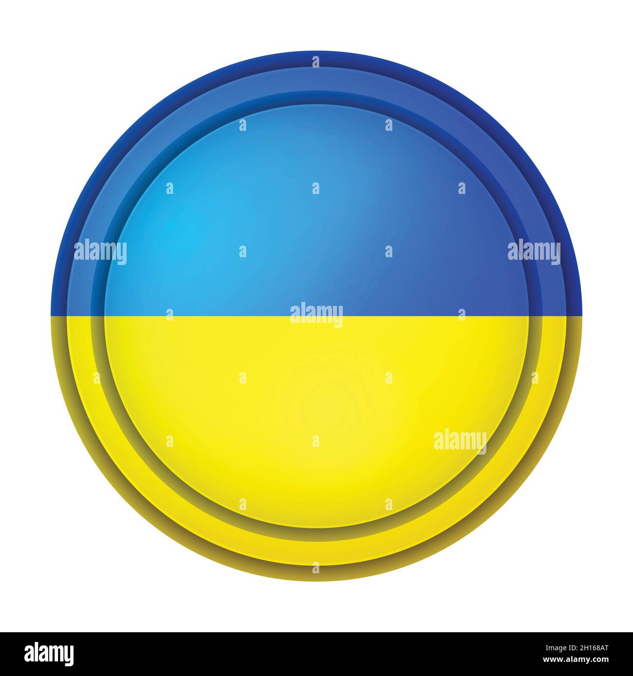 Glass light ball with flag of Ukraine. Round sphere, template icon ...