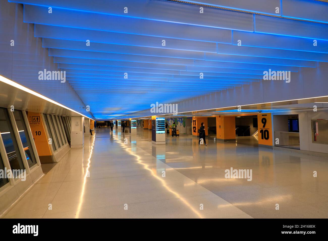 Hallway to train tracks in Moynihan Train Hall at Penn Station.New York ...
