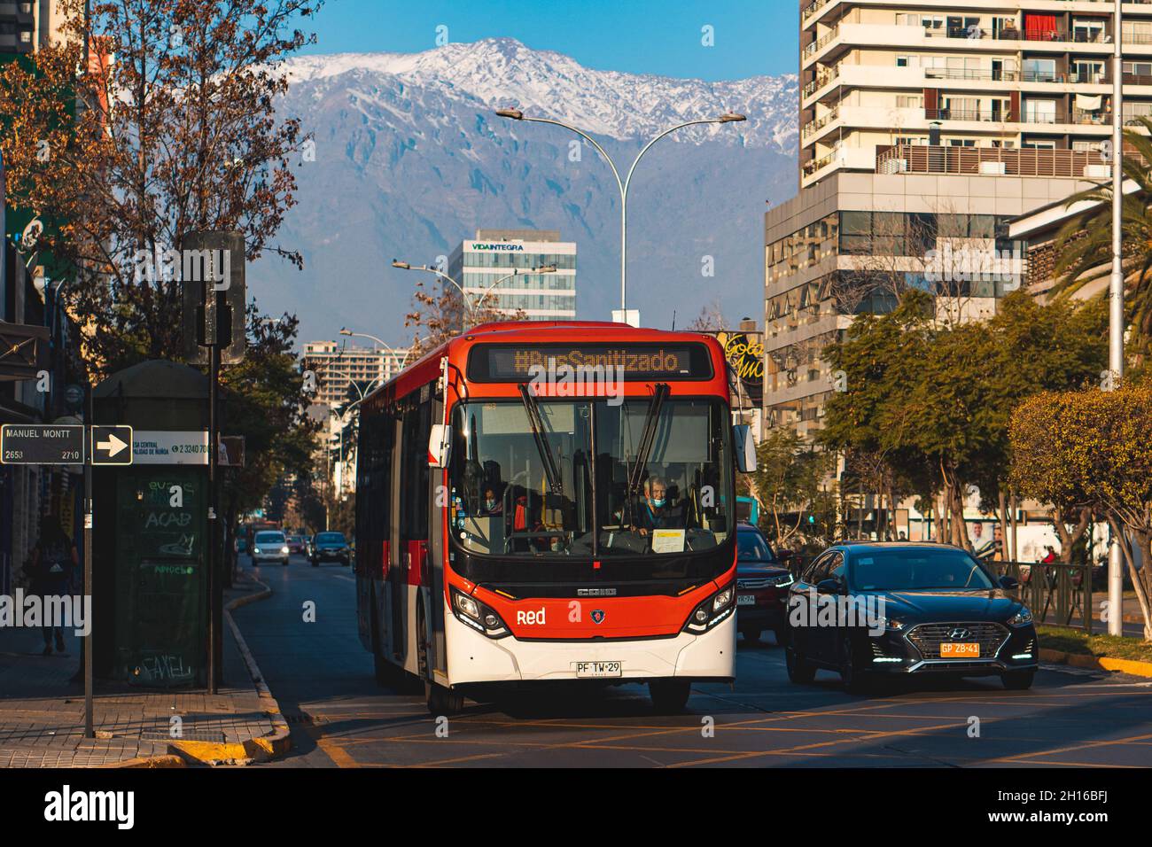 Santiago, Chile - July 2021: A Transantiago / Red Metropolitana de ...