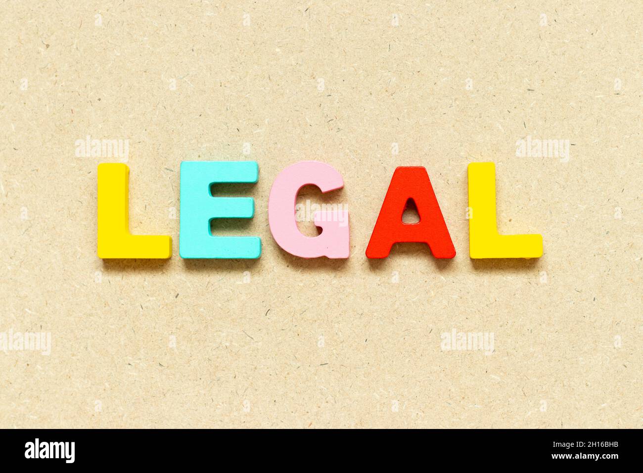 Color alphabet letter with word legal on wood background Stock Photo ...