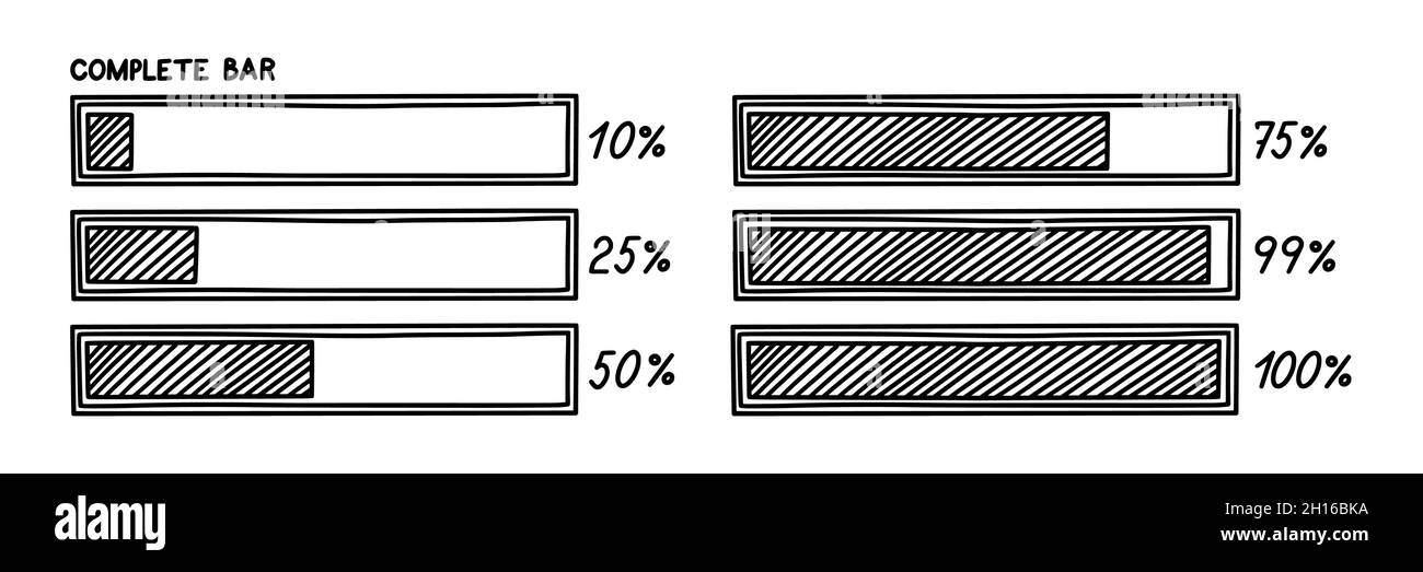 Loading bar with percentage. Infographics design element with status of ...