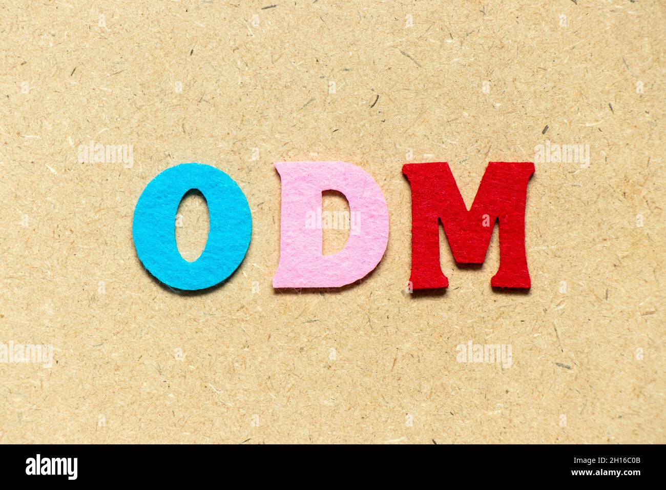 Color cloth alphabet letter in word ODM (Abbreviation of Original ...