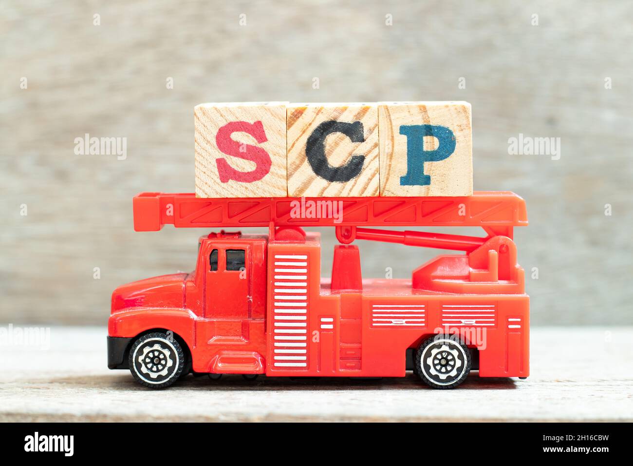 Fire ladder truck hold letter block in word SCP (Abbreviation of ...