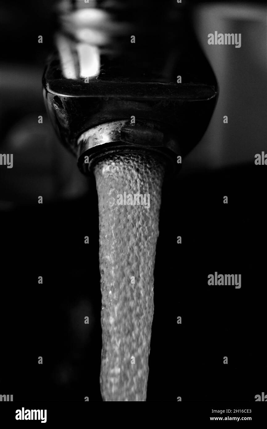 Water fountain with water running Black and White Stock Photos & Images ...