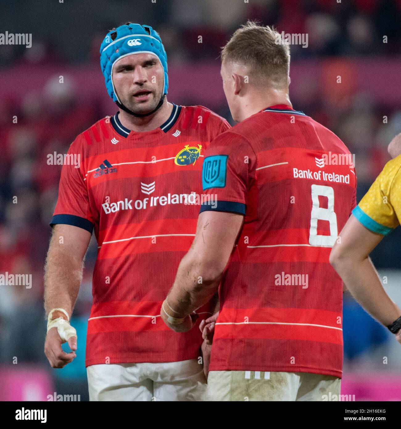 Limerick, Ireland. 16th Oct, 2021. Tadhg BEIRNE of Munster and Gavin ...