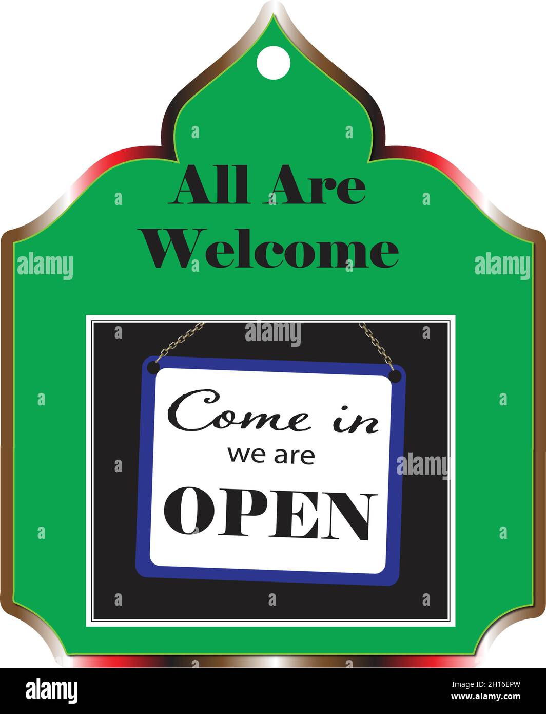 Welcome And Open Sign Stock Vector Image & Art - Alamy