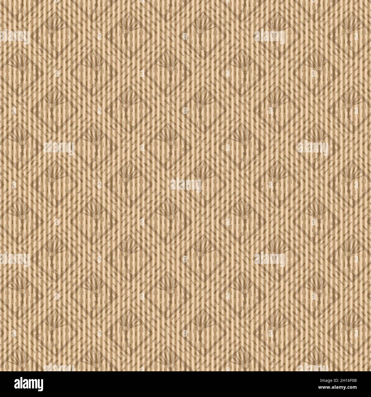 Ecru recycled corrugated pulp card paper texture. Ribbed plain neutral ...
