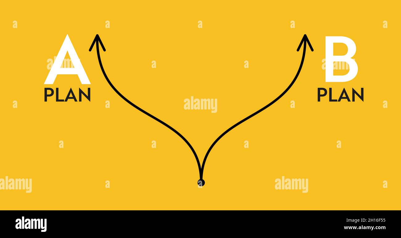 Different plan concept. Path A or B. Vector design elements for moder ...