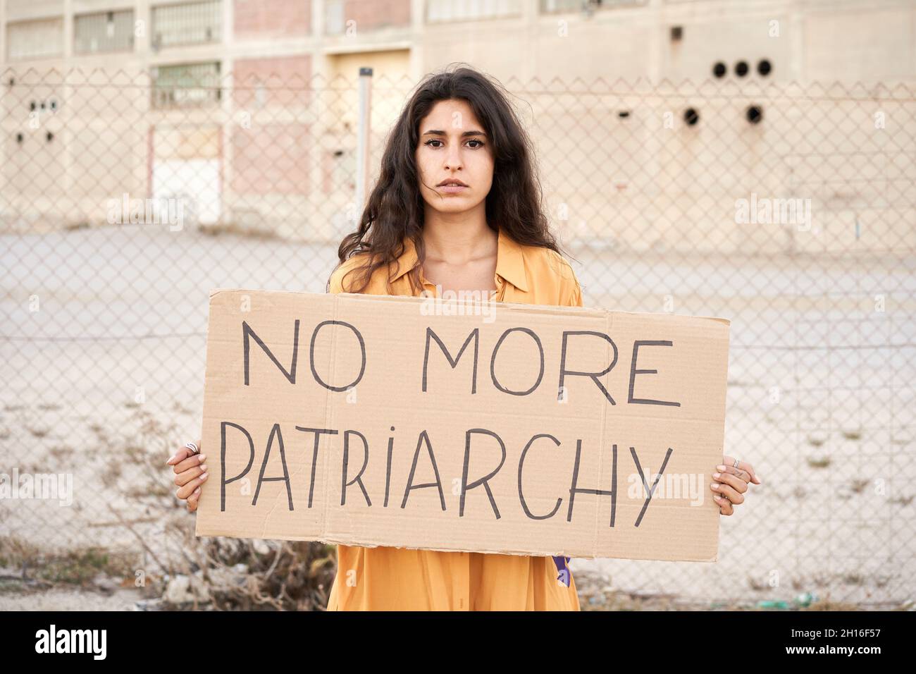 Activist woman protesting on streets. Feminism concept Stock Photo - Alamy