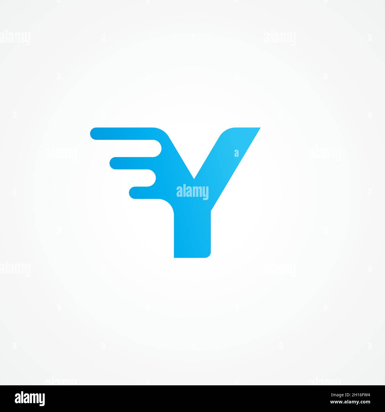 Letter Y shape streaking with fluid effect. Initial alphabet logo ...