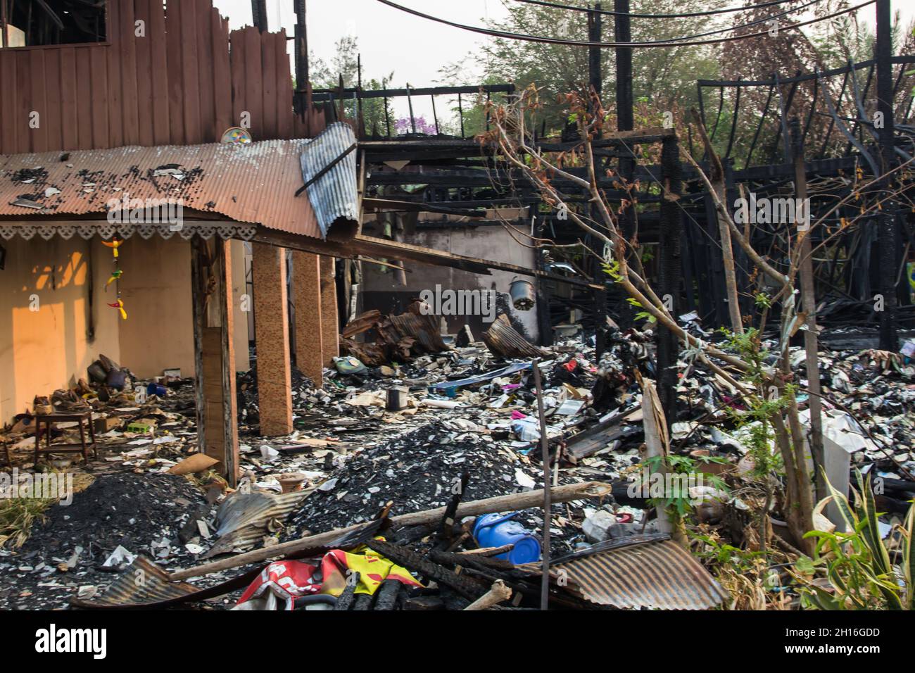House on fire, the house was on fire Stock Photo - Alamy