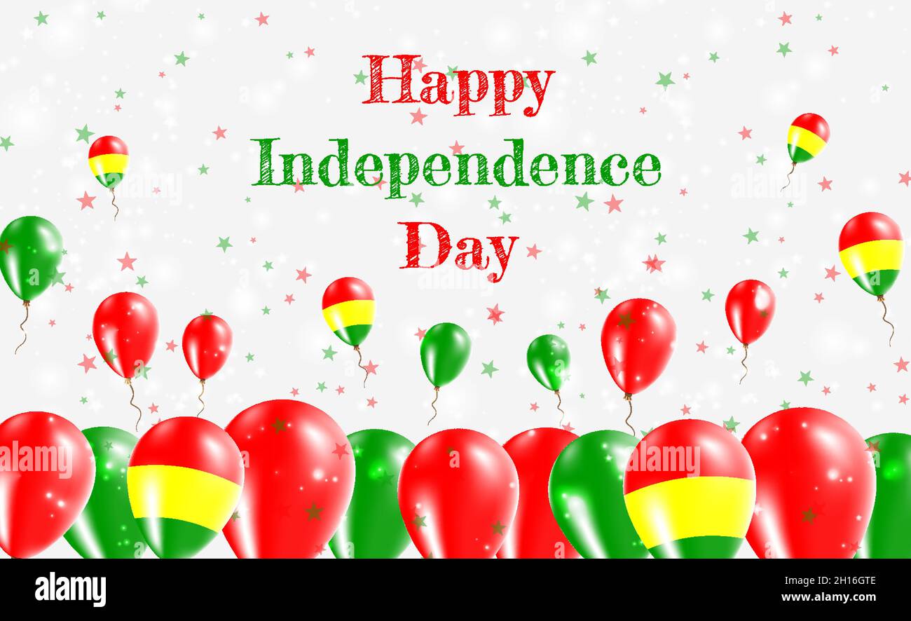 Bolivia Independence Day Patriotic Design. Balloons in Bolivian ...