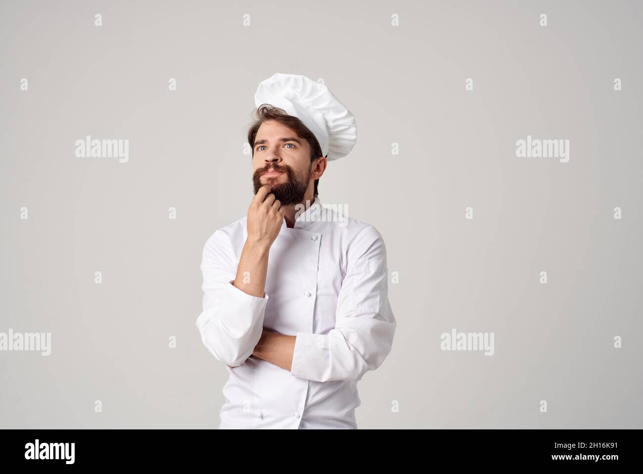 Chef kitchen Job hand gestures light background Stock Photo - Alamy