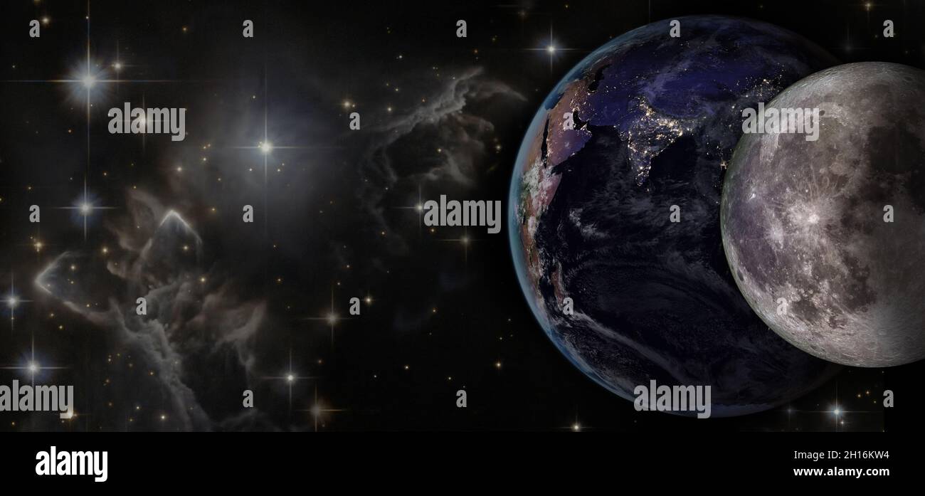 Panoramic Earth Moon