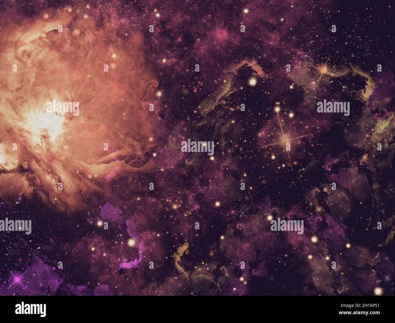 Digitally created illustration of imaginative galaxy and universe with ...