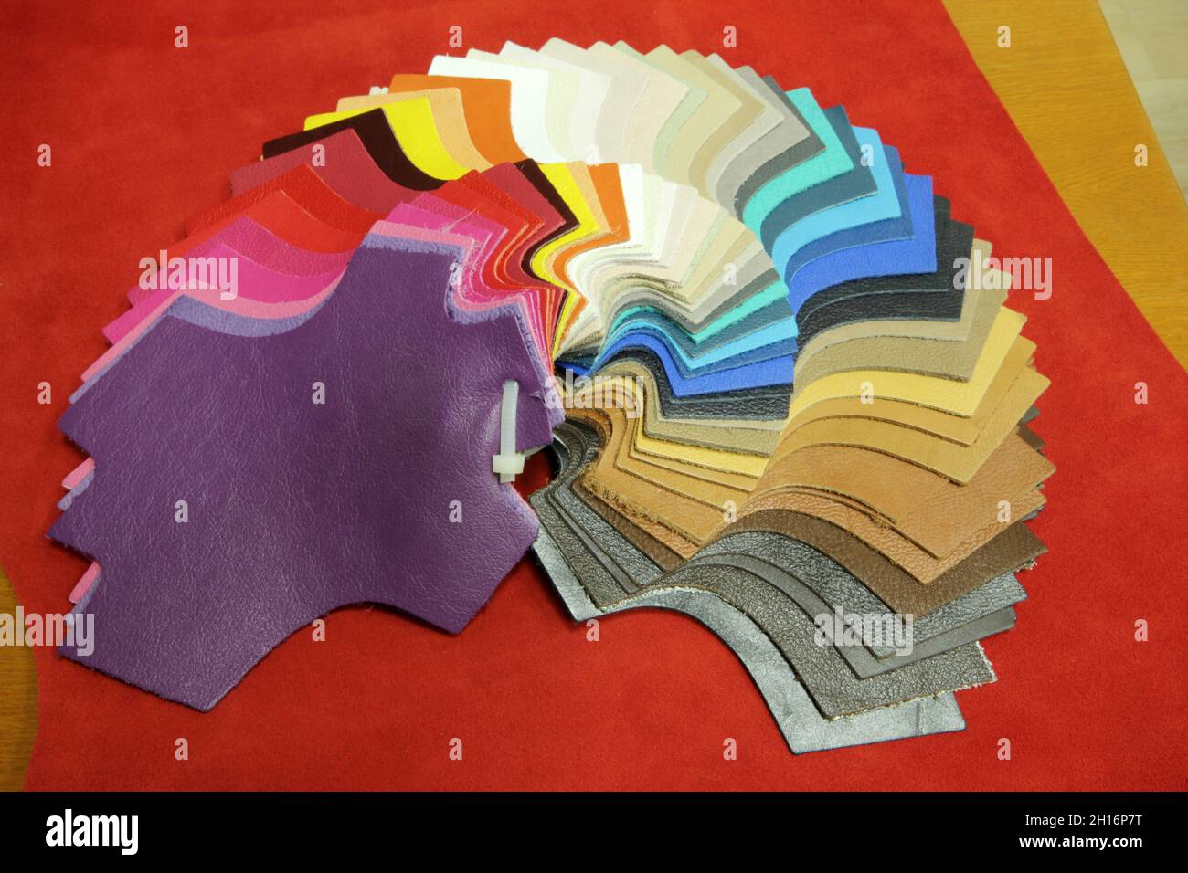 Shoe leather samples. Genuine leather Stock Photo - Alamy