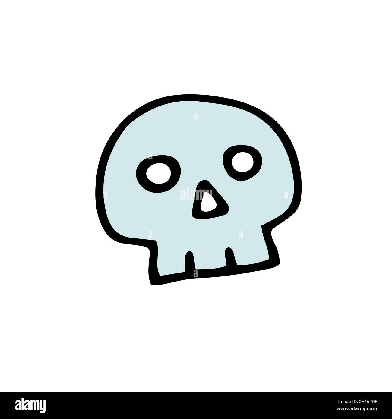 Doodle Halloween scull. Color Skeleton isolated on white background ...