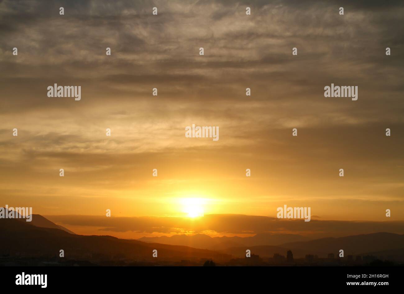 beautiful golden sunset sky landscape, natural background Stock Photo ...