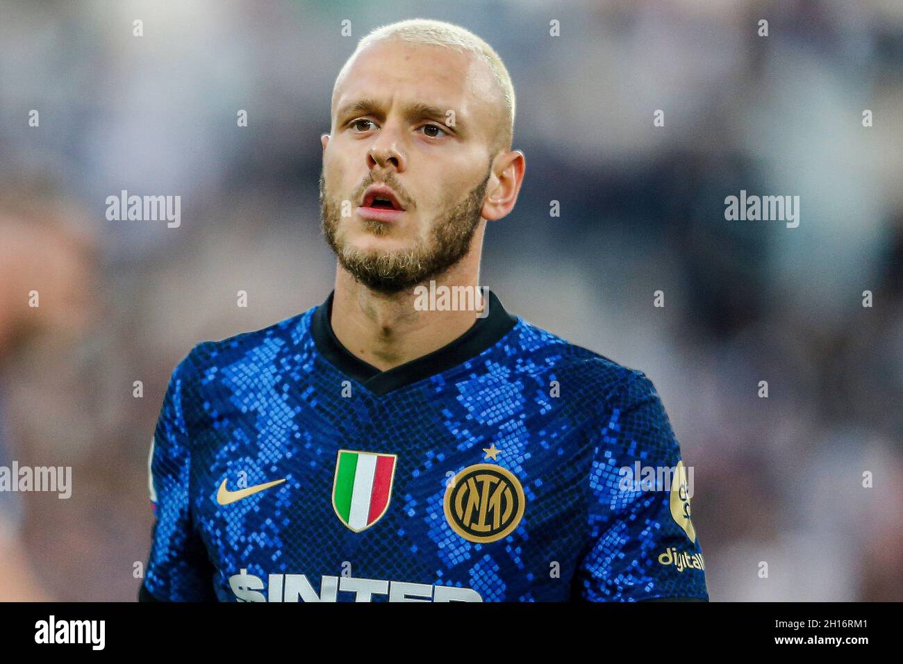 InterÕs Italian defender Federico Dimarco looks during the Serie A ...