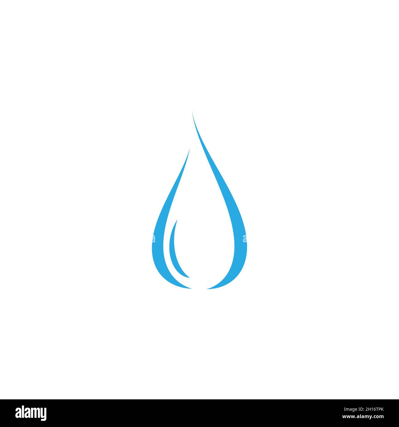 Blue water drop, drip or droplet. Watering pictogram. Rain, raindrop ...