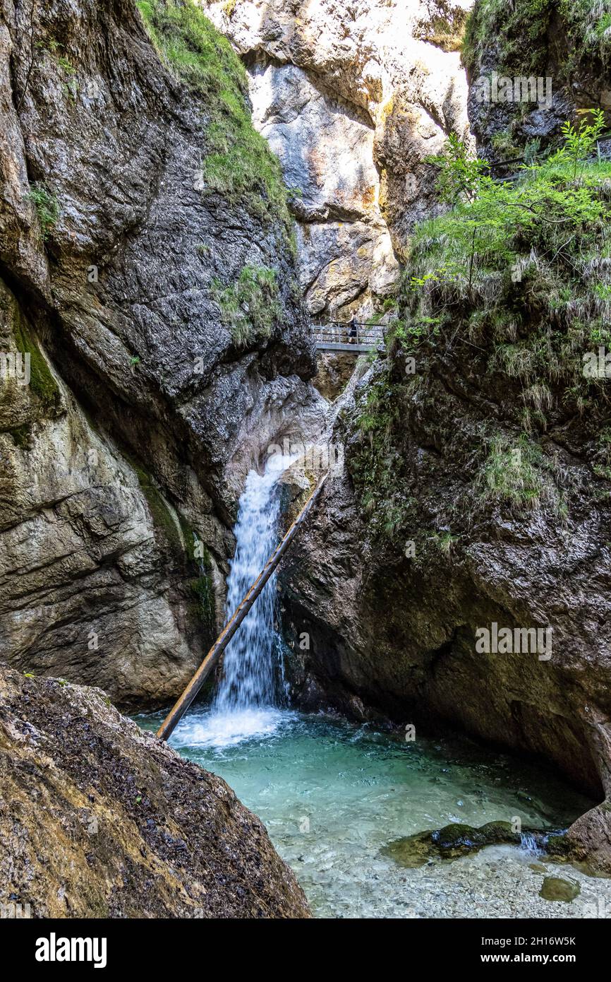 The wild-romantic Almbachklamm in the Berchtesgaden Land is a popular ...