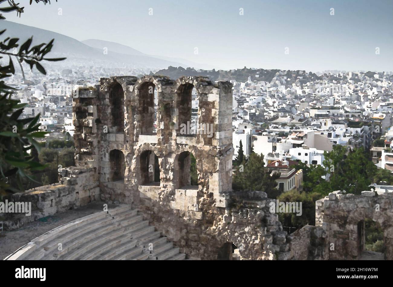 Ancient greek theatre drawing hi-res stock photography and images - Alamy