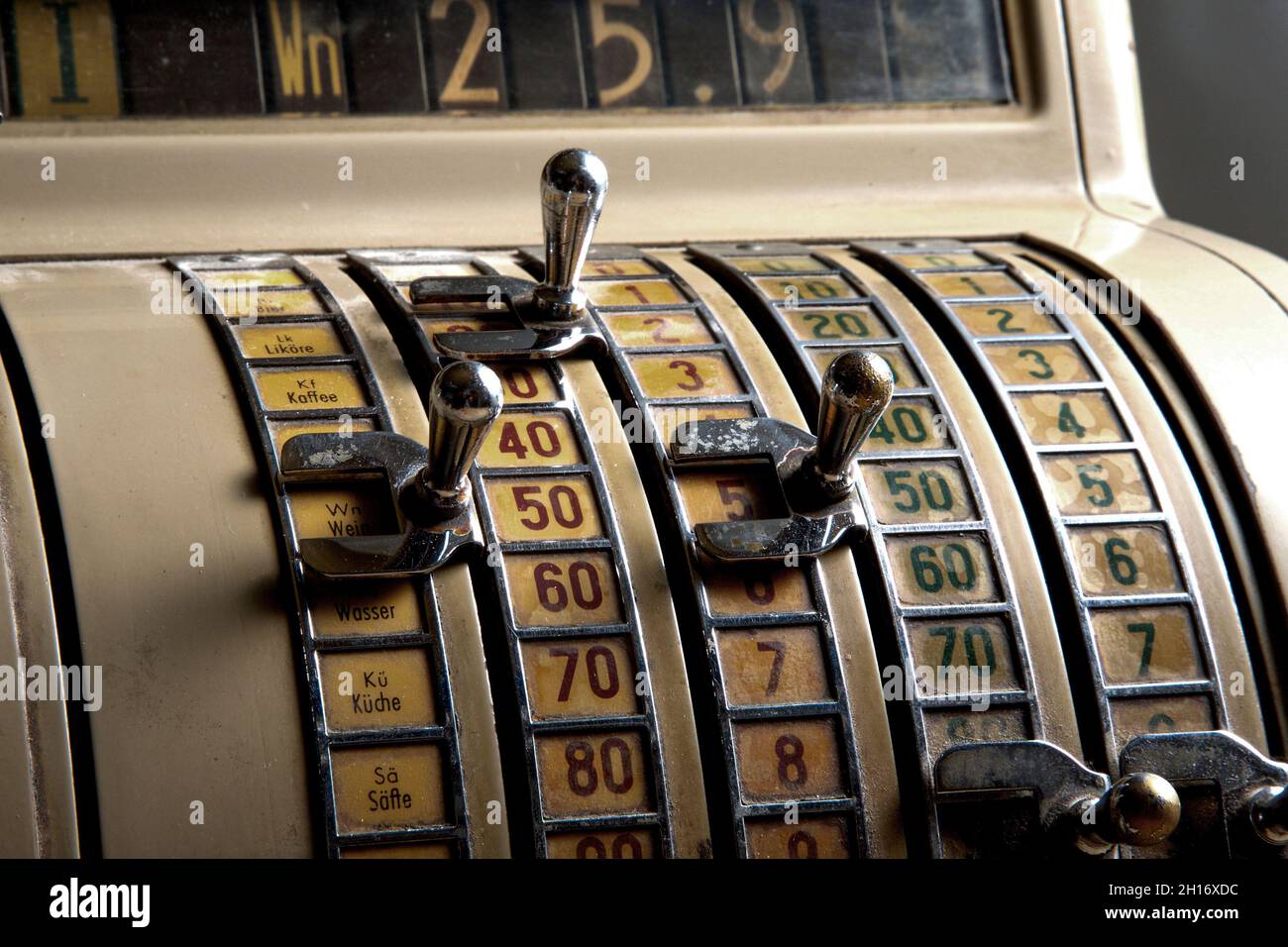 detail of an old cash register Stock Photo - Alamy