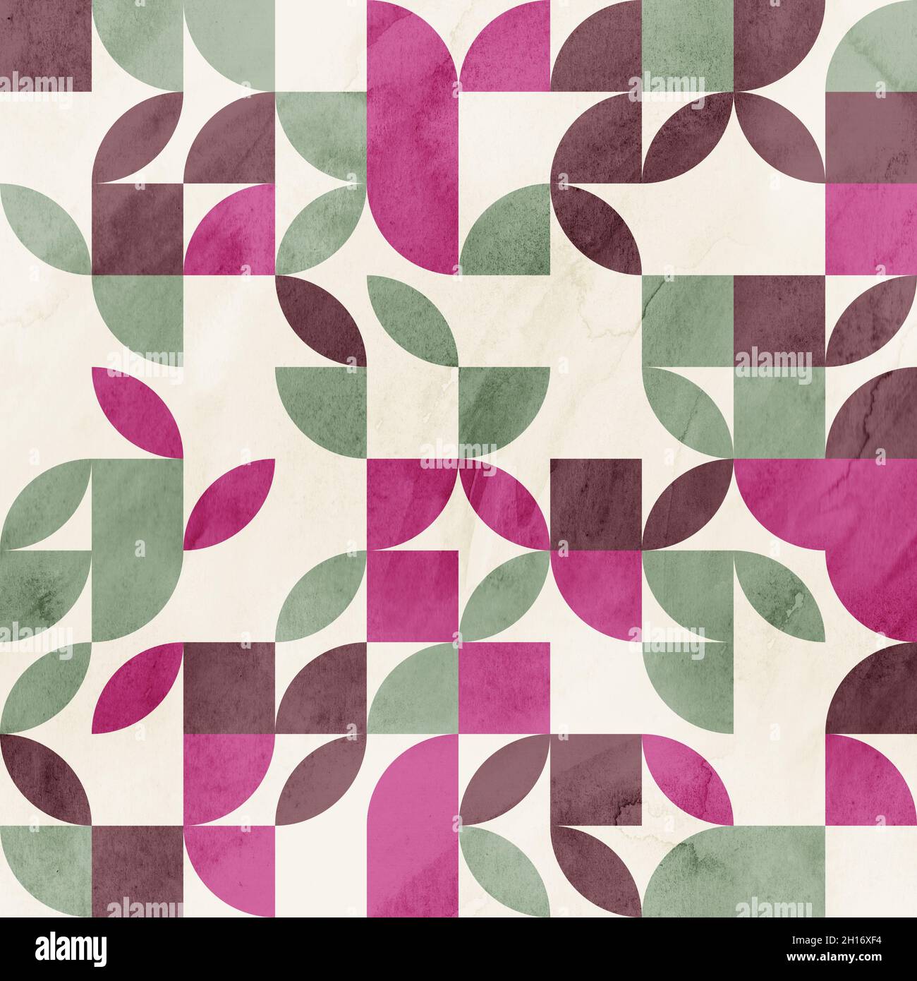 Seamless mid century retro watercolor geometric surface pattern design ...