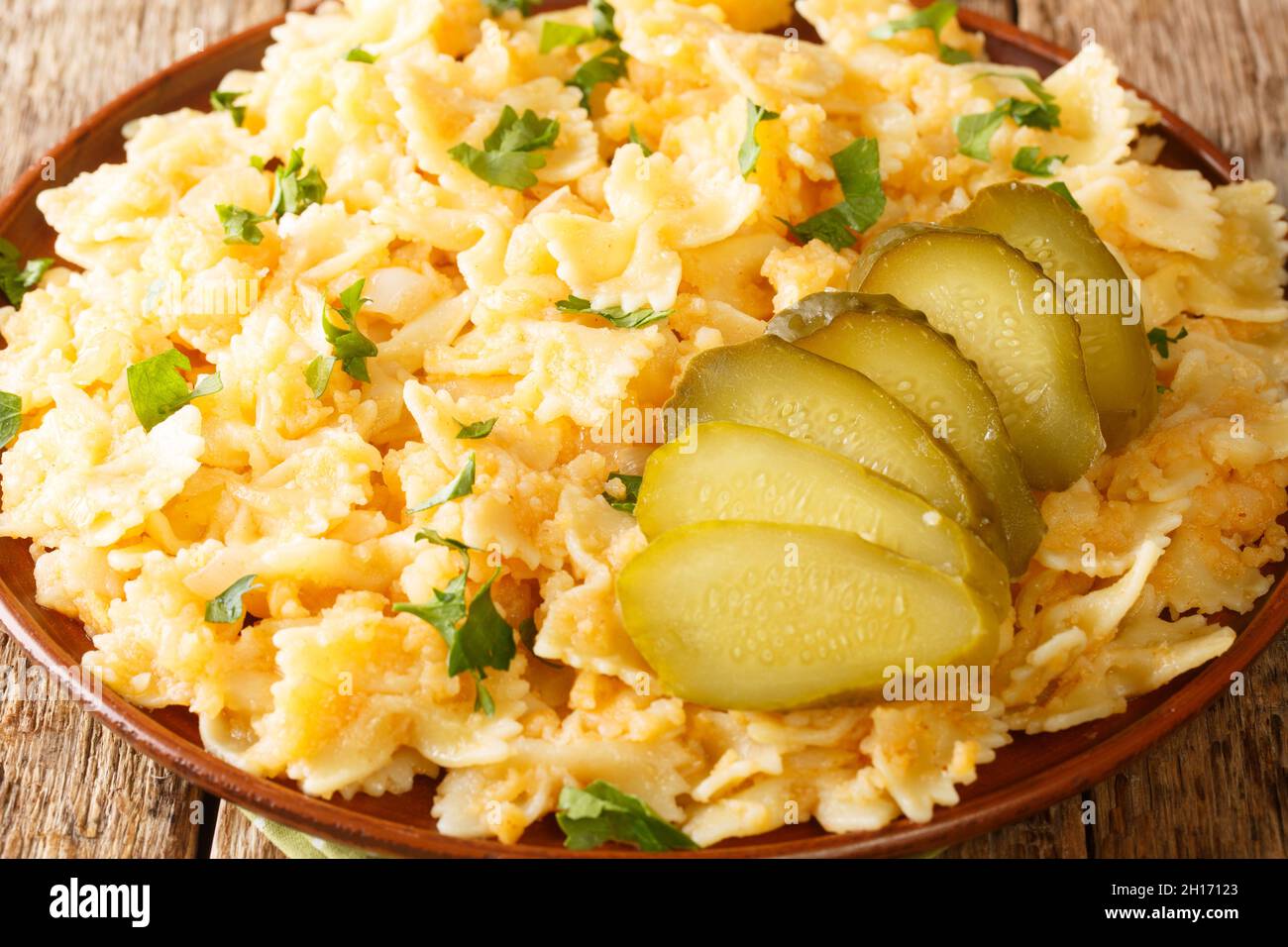 Granatir famous dish Pasta with potatoes and onions served with pickels ...