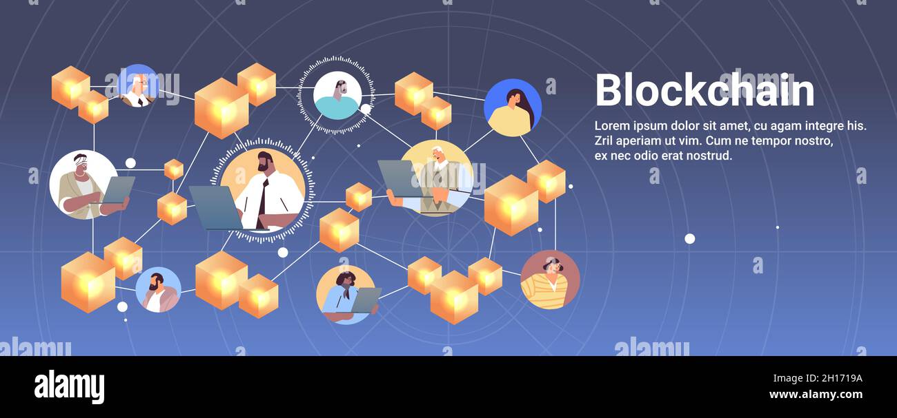 cryptocurrency blockchain technology businesspeople trading and ...