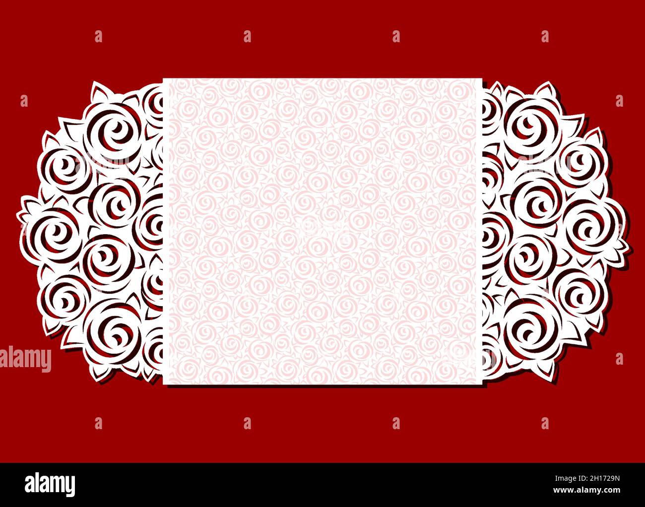 Laser cut Rose Pattern in Semicircle card. SVG for Crafters Stock ...