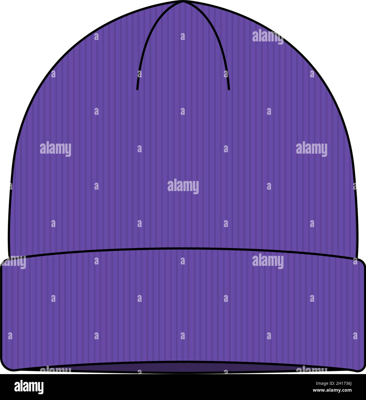 Beanie hat (knit cap) template vector illustration | Purple Stock ...