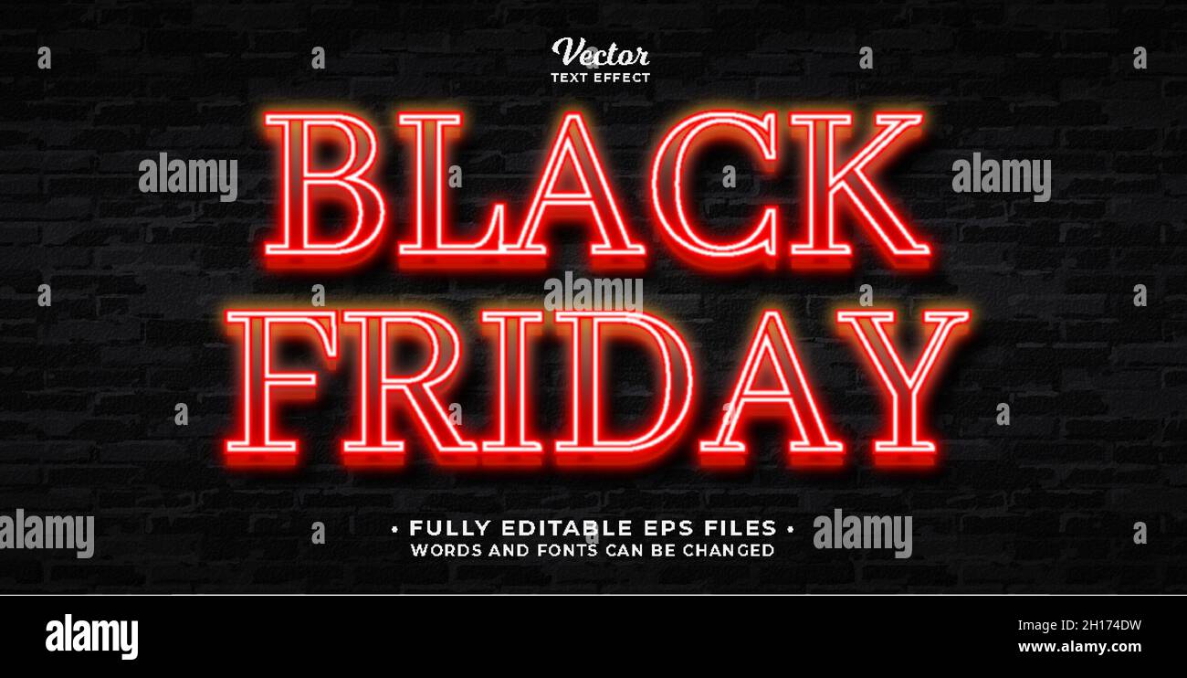 Black friday text effect fully editable vector image Stock Vector Image ...