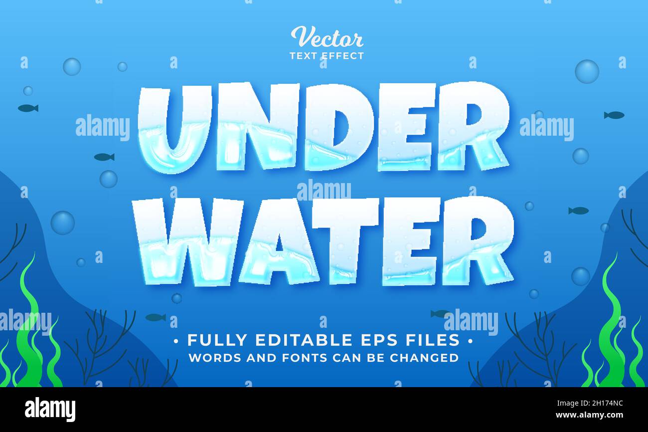 realistic flowing water text effect isolated on blue background ...