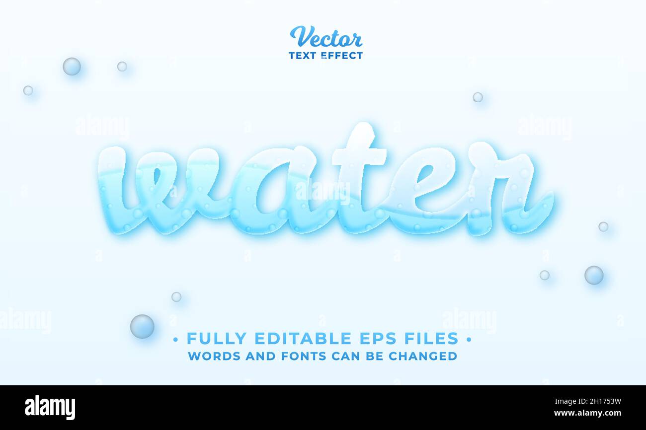 realistic flowing water text effect isolated on blue background ...