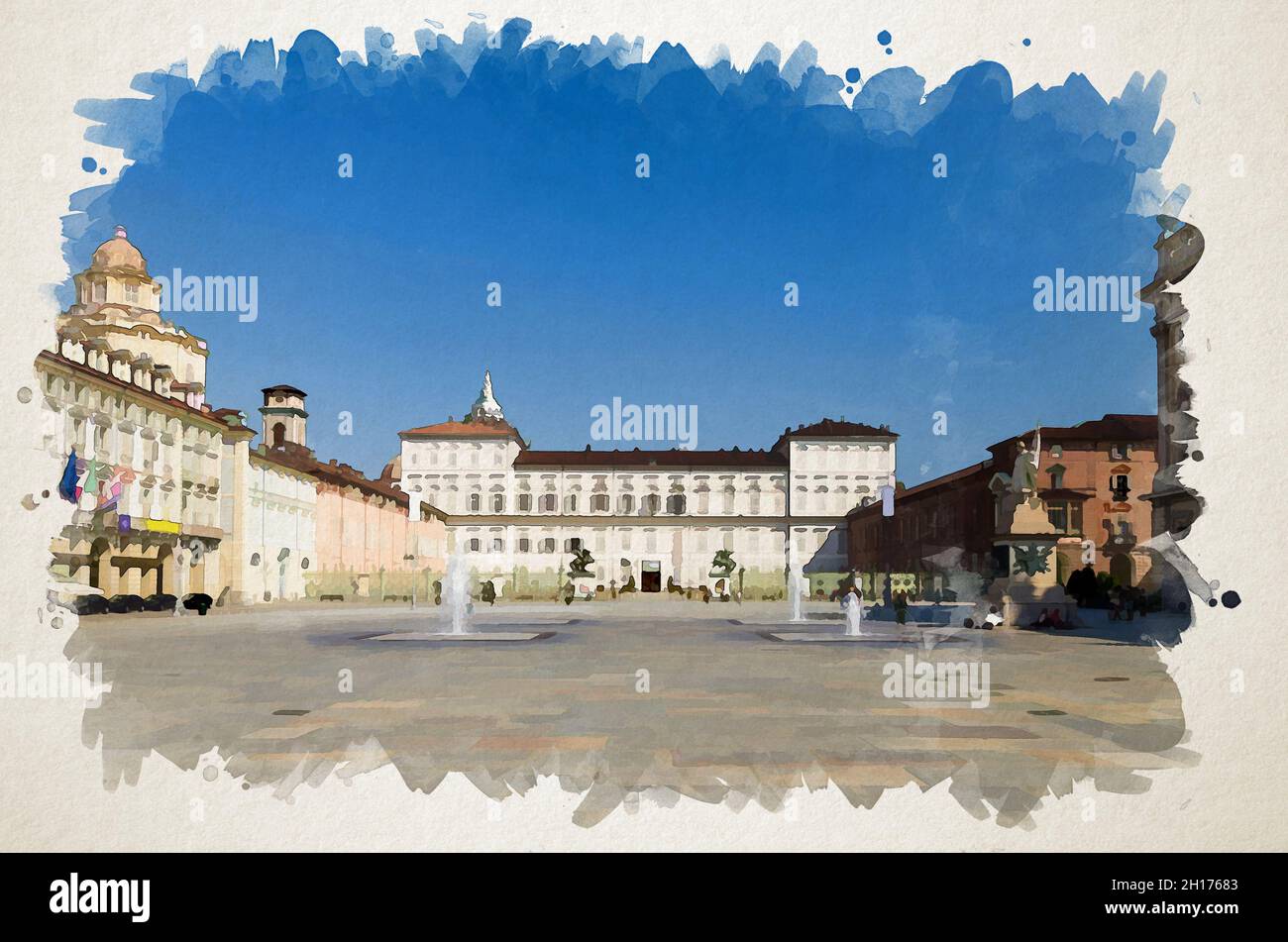 Baroque palace drawing facade hi-res stock photography and images - Alamy