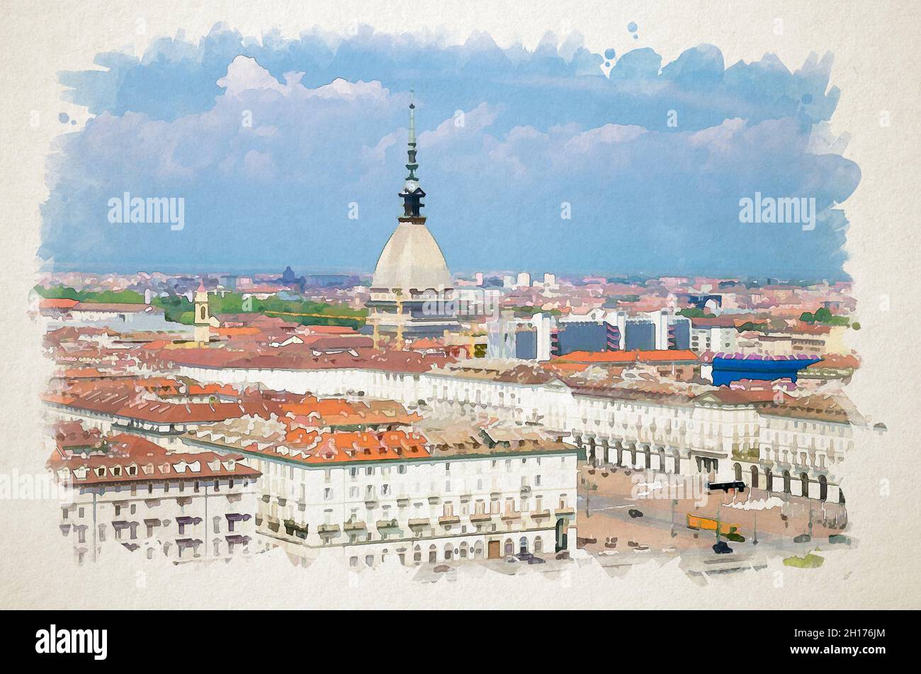Turin view painting hi-res stock photography and images - Alamy