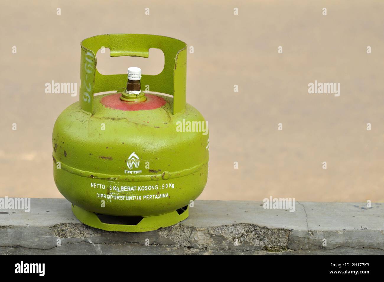 Ciamis, Indonesia - August 16, 2021 : Close up of pertamina gas ...