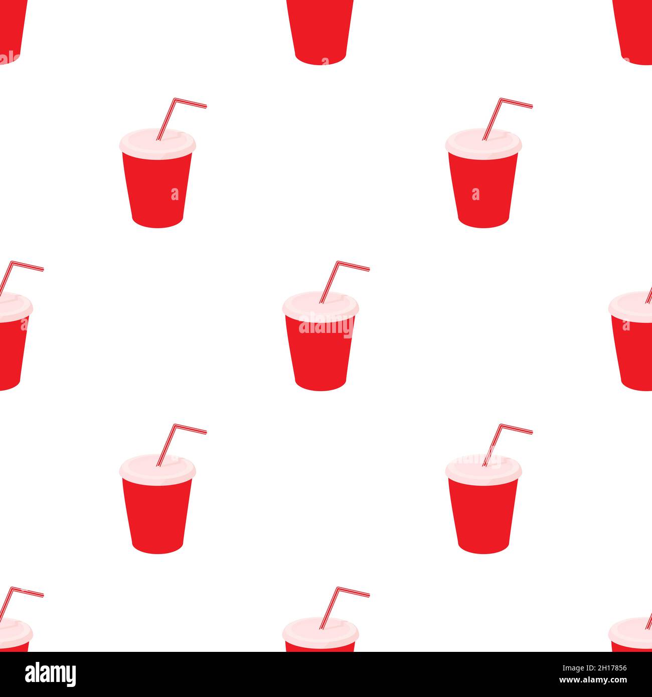 Red paper cup with straw pattern seamless background texture repeat ...