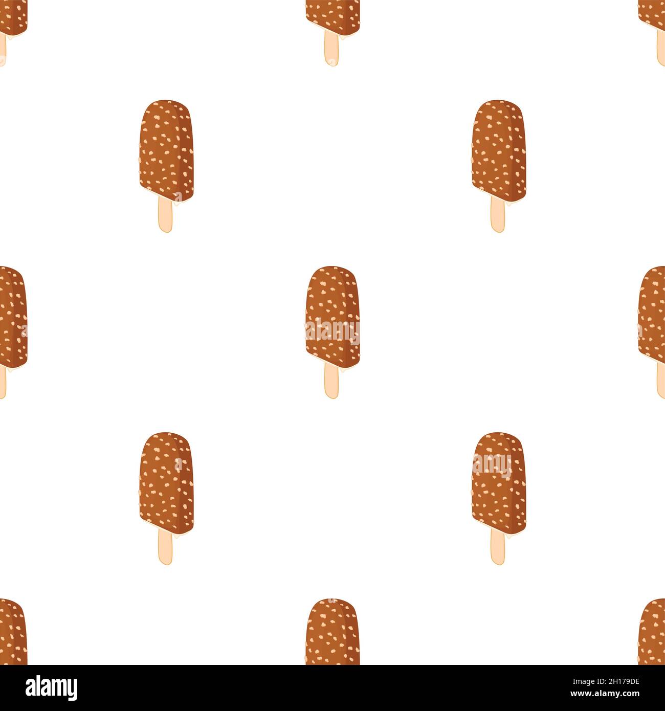 Chocolate ice cream on a stick pattern seamless background texture ...