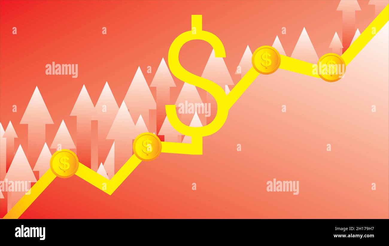 Money profit growth up, cash benefit, economic inflation dollar value ...