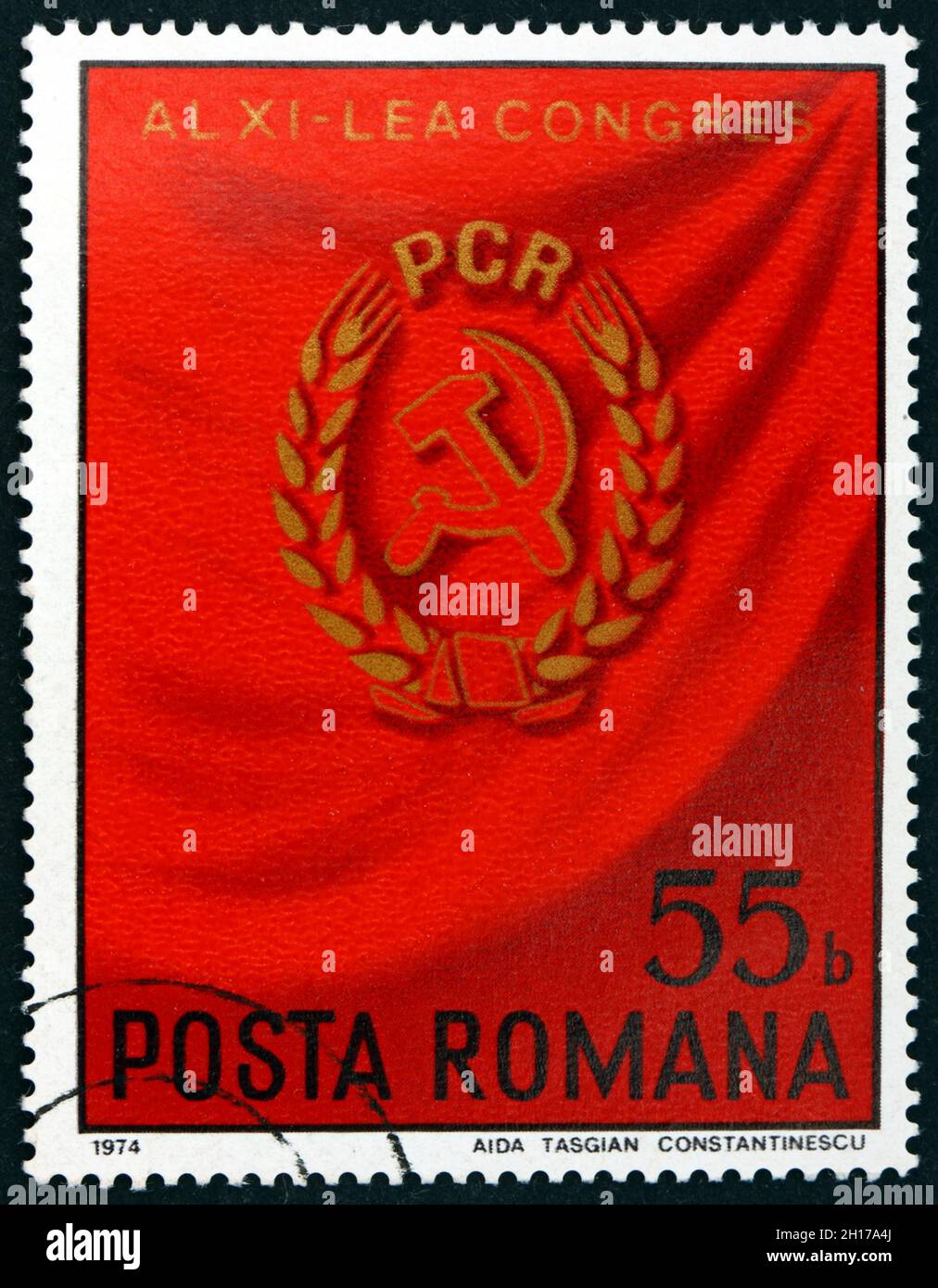 ROMANIA - CIRCA 1974: a stamp printed in Romania shows Romanian ...