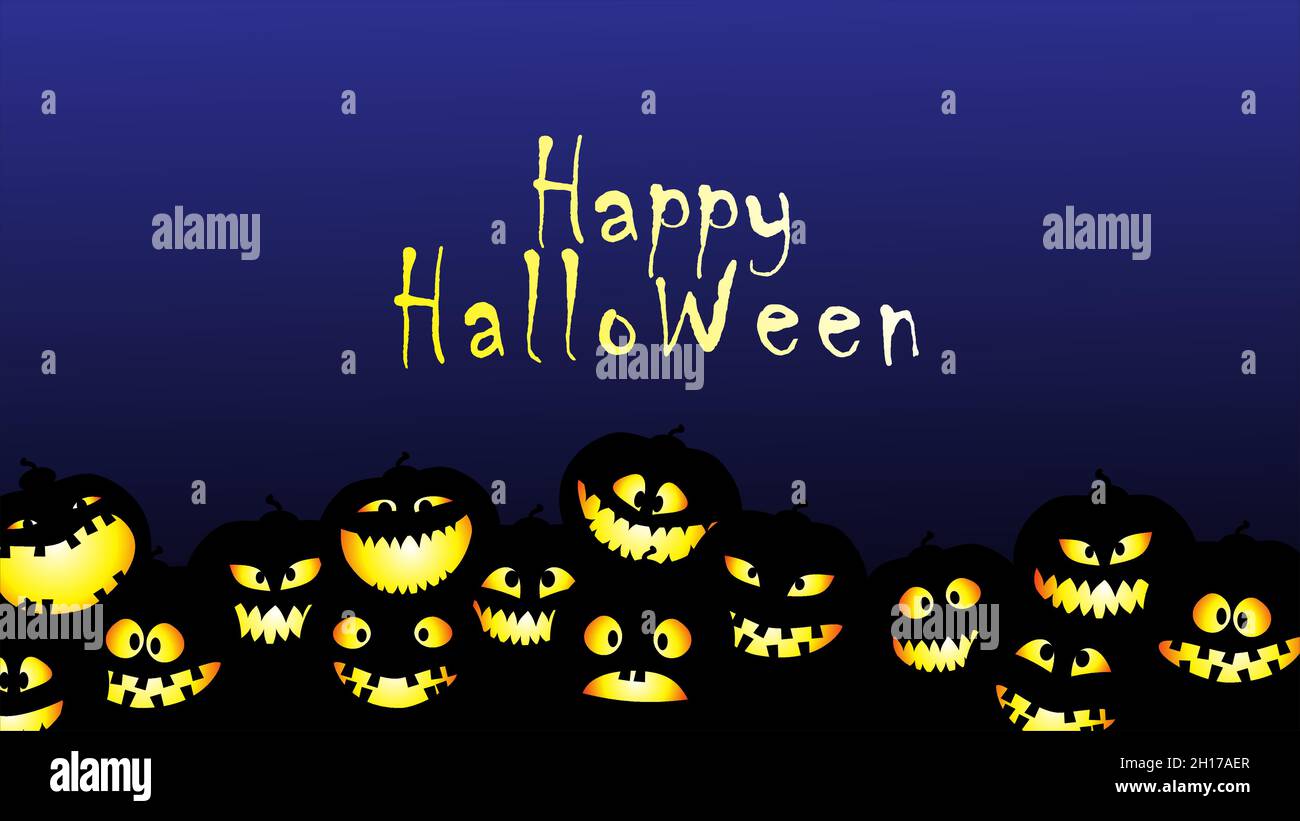 Halloween Background with pumpkins. Vector illustration for banner ...
