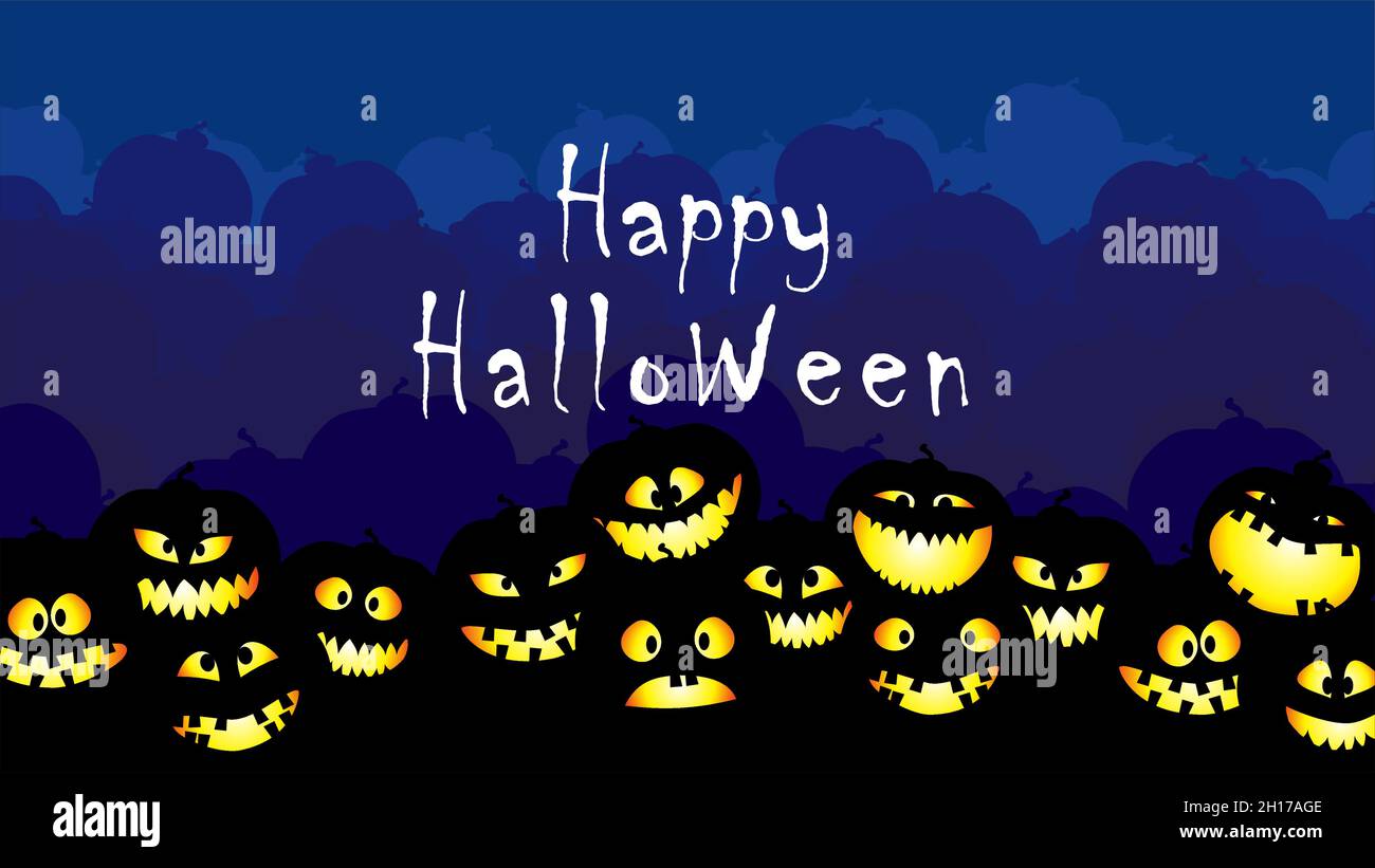 Halloween Background with pumpkins. Vector illustration for banner ...