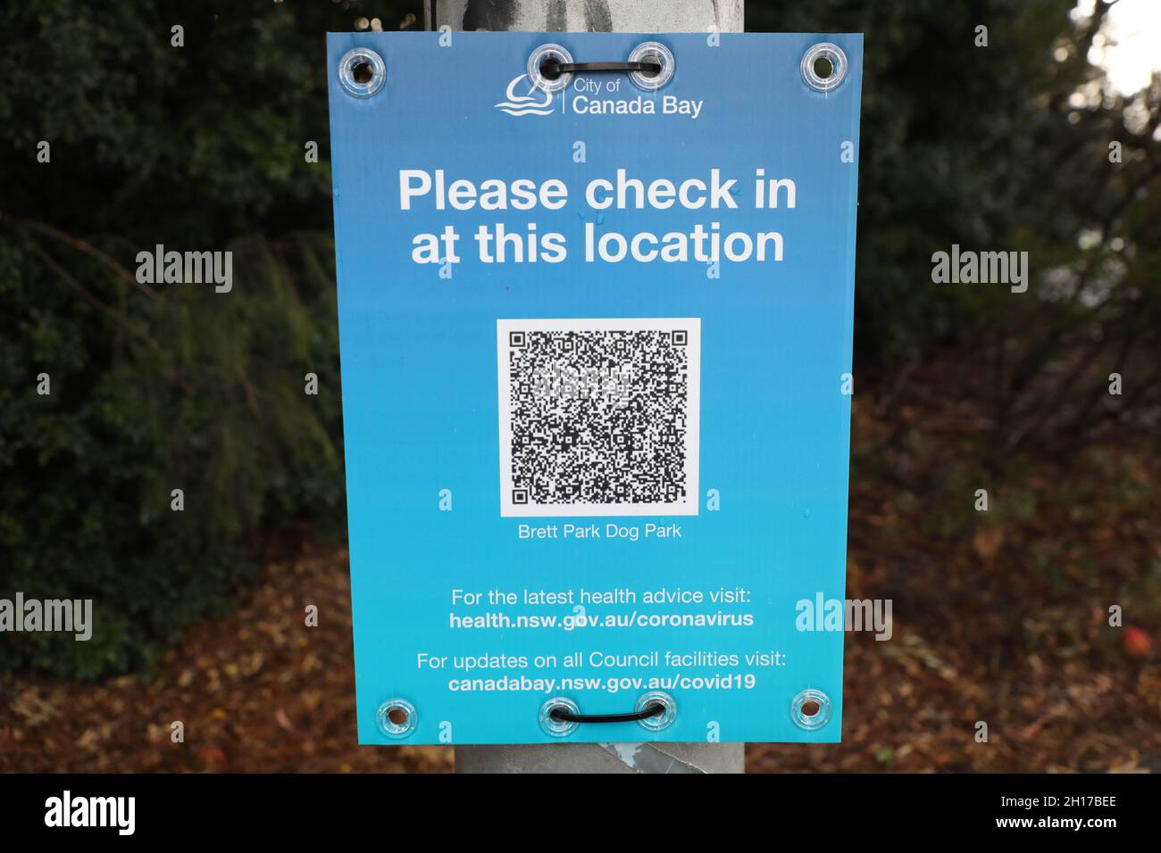 QR code check in at Brett Park, Henley Marine Drive, Drummoyne NSW 2047 ...